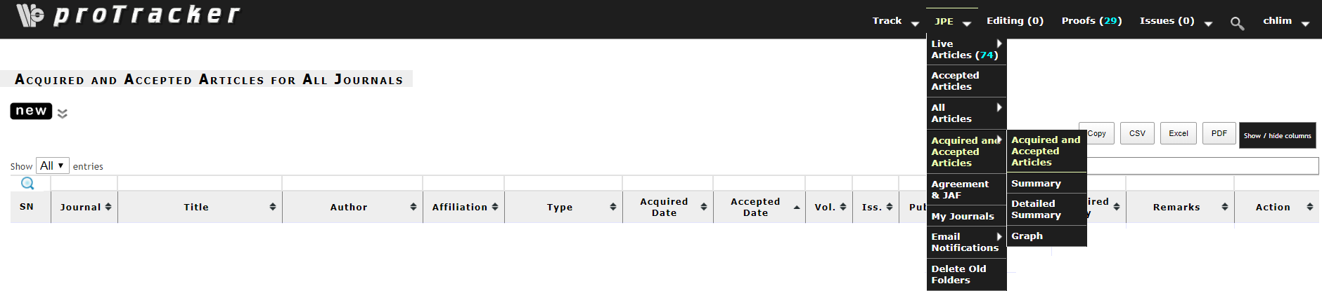 proTracker User Guide